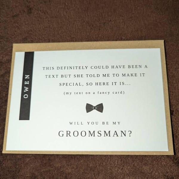Will You Be My Groomsman Proposal Card - Wedding Party Proposal Cards ...
