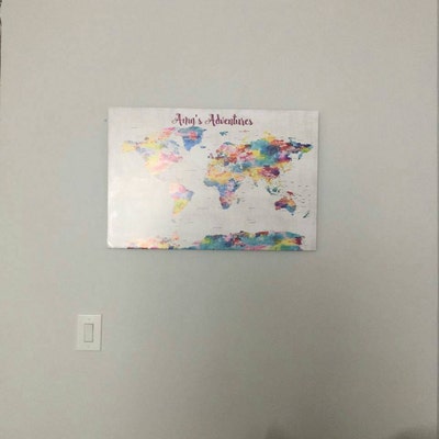 Pastel Watercolor Map, Huge World Map, World Map, Soft Colours, Art Map ...