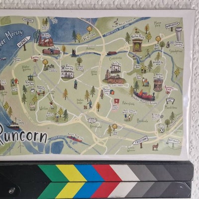 Denshaw Illustrated Map, A3 Art Print, Saddleworth Village Map ...