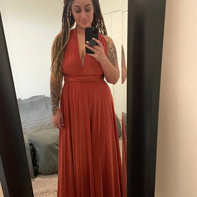 RUST Bridesmaid Dress Infinity Dress RUST Convertible Dress - Etsy