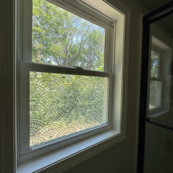 Art Deco Window Film Privacy Window Border - Nagoya Window Static Cling ...