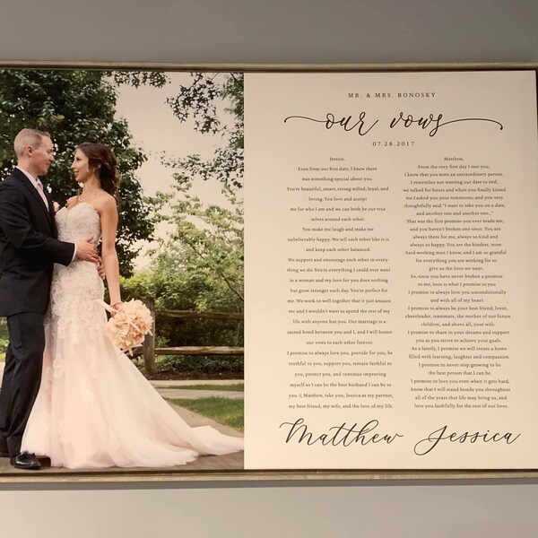 Custom Wedding Vows Canvas, Wedding Vows Framed, Wedding Vows - Etsy