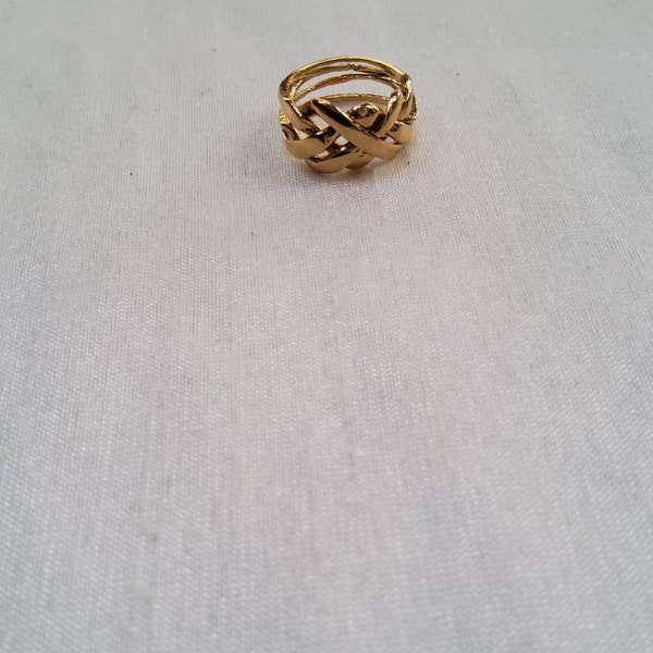 Puzzle Ring , in Sterling Silver 14k Gold Plated. the Original Puzzle ...