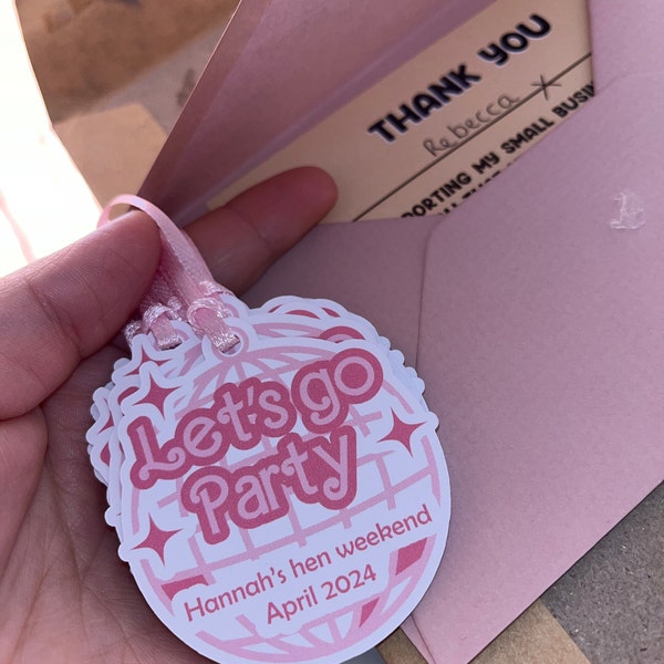 Personalised Set of 8 One Last Disco Gift Tags | Retro Disco | Hen ...