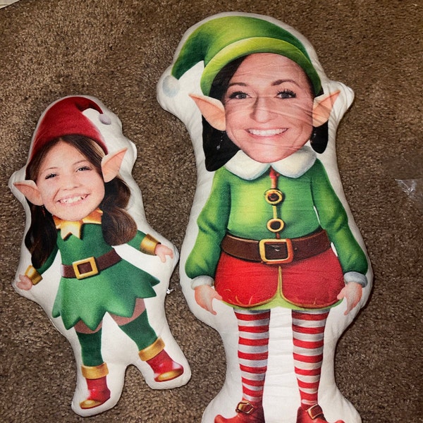 Custom Elf Doll Face Pillow, Personalize Photo Pillow, Girl Christmas ...
