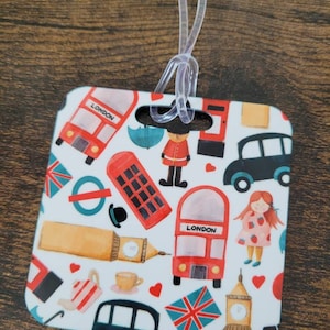 Custom London Luggage Tag, Personalized England Trip Bag Tag, Europe ...