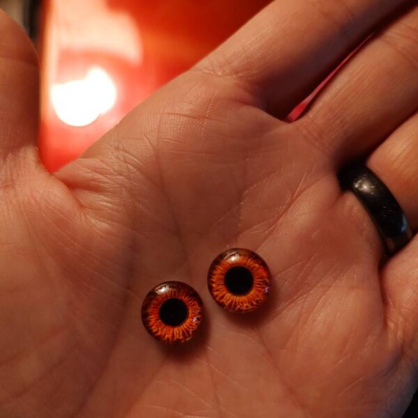 Glass Eyes, Cabochon Eyes, Rust Colored Eyes, Human Eyes, Doll Eyes ...