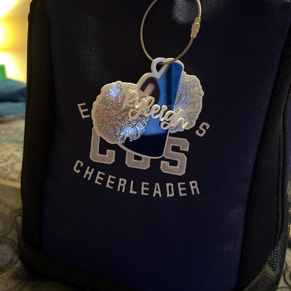 Cheer Bag Tag | Personalized Bag Tag | Cheerleading Keychain | Cheer ...