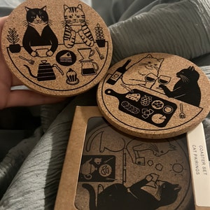 Cat Pairings Coaster Set - Etsy