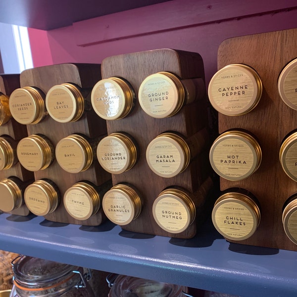 Gold Metallic Herbs and Spice Labels - Custom List - Waterproof Labels ...