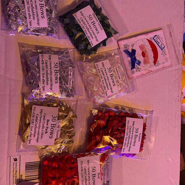 100 Bows, Color Choice, Sewing, Pretied,satin Bows, Peach, Navy, Green ...