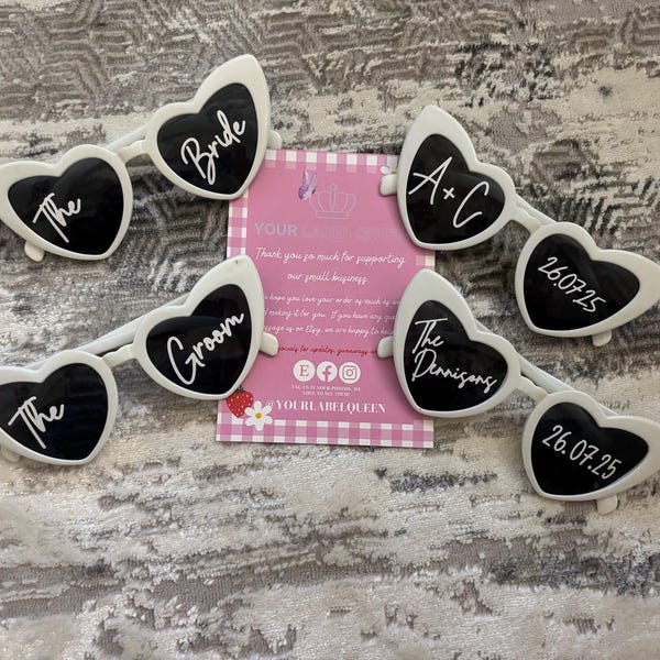 DIY STICKERS for Wedding SUNGLASSES| |wedding Personalised Sunglasses ...