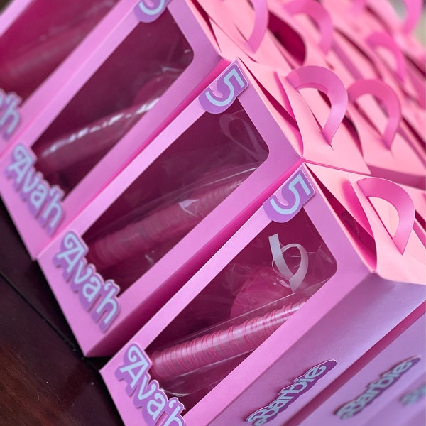 Custom Treat Boxes, Party Favors, Kids Birthday Party, Barbie Theme - Etsy