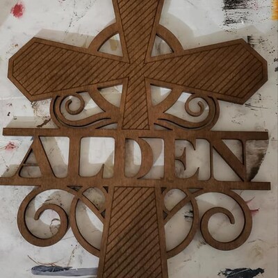 Split Letter Cross Monogram Digital Laser Cut File SVG Glowforge - Etsy