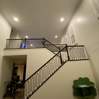 Iron Stair Balusters Modern Ring Metal Spindles for Stairs Satin Black ...