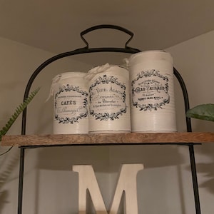 3 Rustic Americana Farmhouse Painted Tin Can Caddy Set Rusty - Etsy