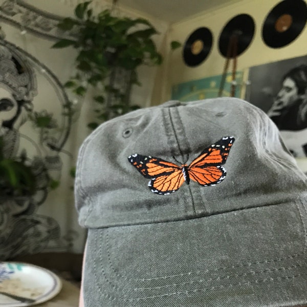 MONARCH BUTTERFLY HAT - Embroidered Men Women Insect Wildlife Cap ...