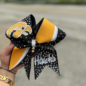 Custom College Cheer Bows Designed in Your Team Colors. Writing on ...