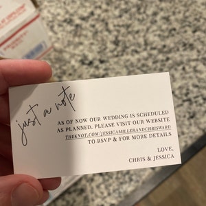 JENNA Uninvite Wedding Invitation Card, Downsizing Wedding Guest List ...