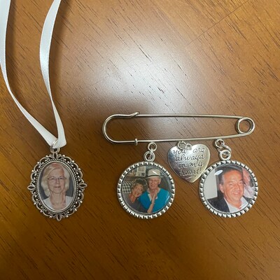 Memory Remembrance Bouquet Charm Locket Brooch Personalised - Etsy UK