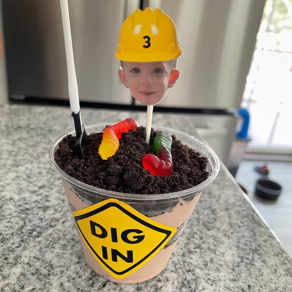 Construction Party Stickers - "dig In" Decals, Black & Yellow (12 Ct ...