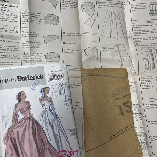 OOP, HTF Decades of Style 4501C, for Bust Size 42 46, Uncut, 1945 Dress ...