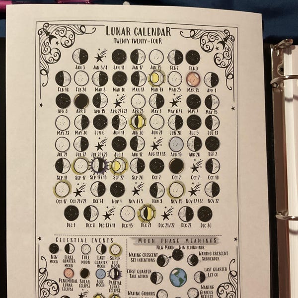 2025 Lunar Calendar Northern Hemisphere | Simple Moon Phase Calendar ...