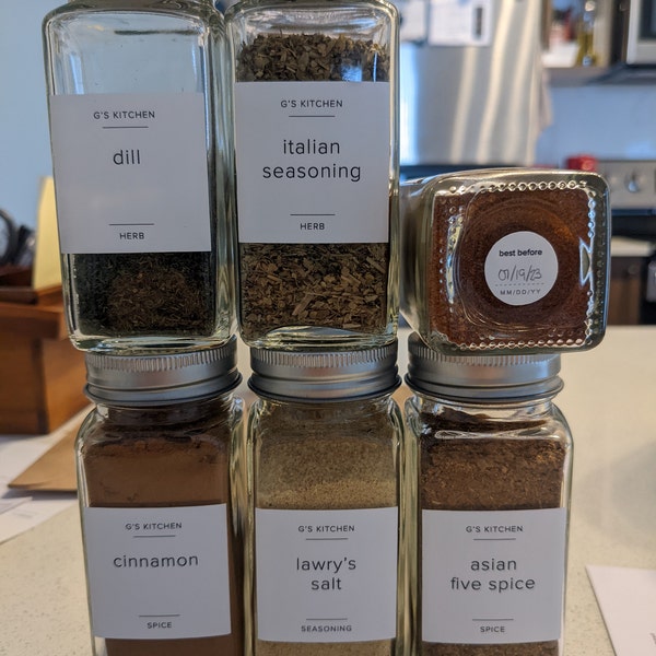 Modern Spice Labels · Square | 3 Styles - Etsy
