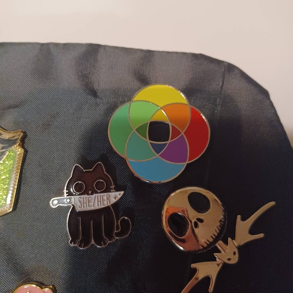Plural Pride Rings Enamel Pin - Silver - Etsy