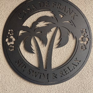 Personalized Tropical Patio or Pool Sign Custom Tropical Sign - Etsy