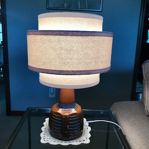 3-Tier 18 hardback lamp shade in off-white muslin fabric | Etsy