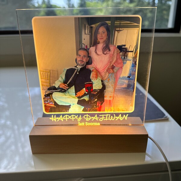 Acrylic Picture Frame With Light, Personalized Stand, Christmas Gifts ...