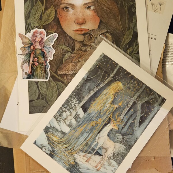 Original Painting: the Rabbits Guardian - Ink and Watercolor on Cotton ...