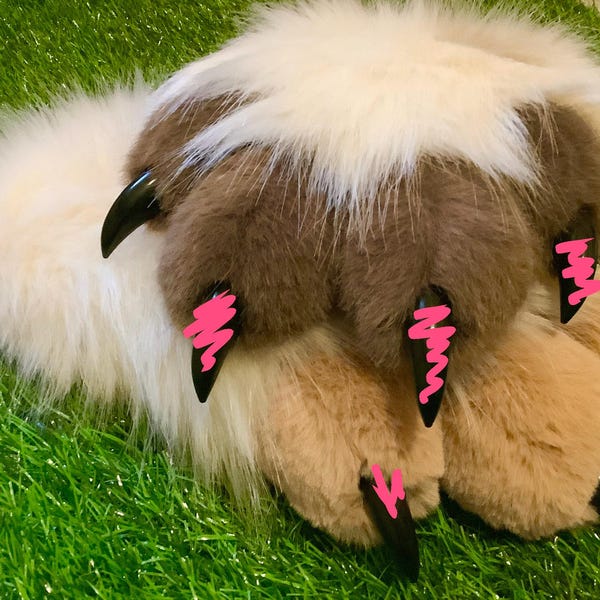 Furry Paws With Star Pattern and Colorful Style | Fluffy Fursuit ...