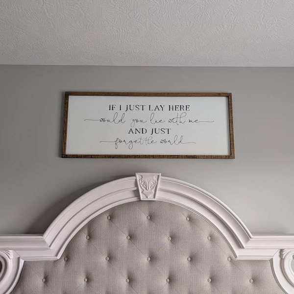Song Lyric Wood Sign – ‘if I Just Lay Here’ – Romantic Bedroom Decor - Etsy