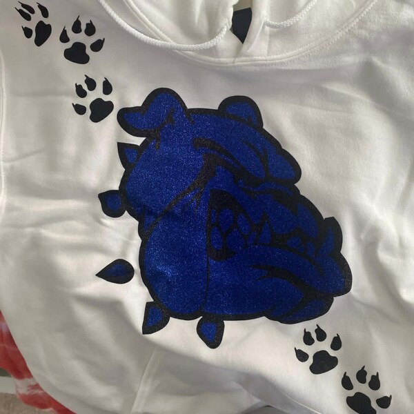 Bulldogs Glam Hoody Sweatshirt | Custom Bulldogs Glitter Hoodie ...
