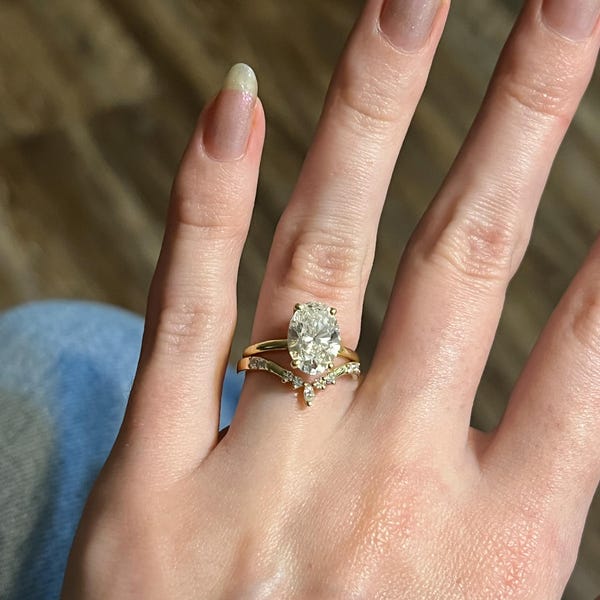 Chevron Wedding Ring Contour Band Curved Wedding Diamond Band 14K Gold ...