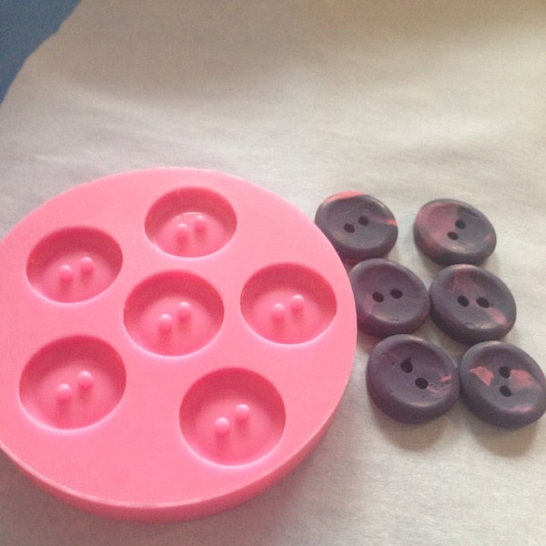 Button Silicone Mold/mould (3/4 Inch) for Crafts, Jewelry, Scrapbooking ...