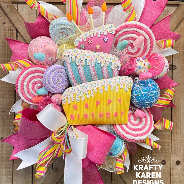 Birthday Cake Wreath Attachment - Etsy