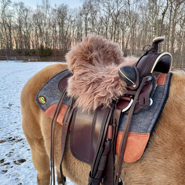 Western Saddle Wool Seat Cover, Fleece Saddle Seat Cover, Wool Saddle ...