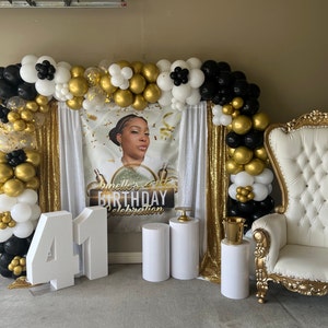 Custom Photo Birthday Backdrop, Party Sparkle Birthday Party Backdrop ...