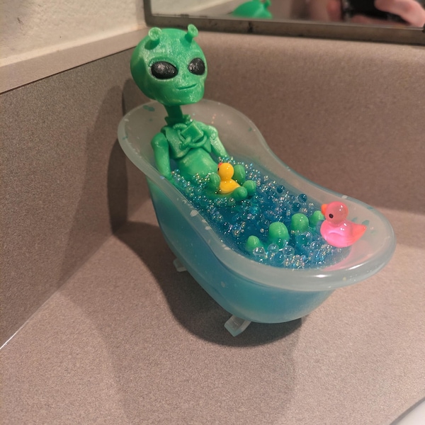 Glow Alien in the Tub | Fun Bathroom Decor - Etsy