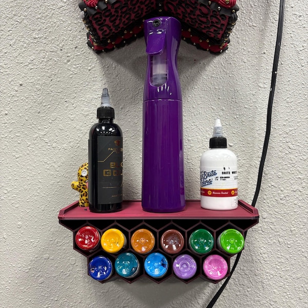 11 Bottle Tattoo Ink Holder Rack With Shelf (pink) - Etsy