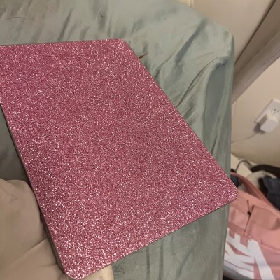 Baby Pink Glitter Laptop Case Diamante Initial Personalised Cover for ...