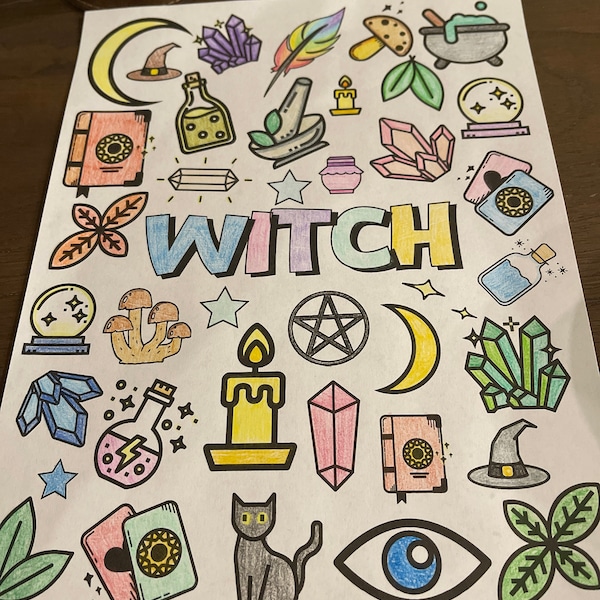 25 Pack of Printable Coloring Pages-magical Coloring Pages-spiritual ...