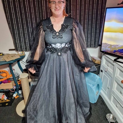 Black Lace Moon Phases Gown - Etsy