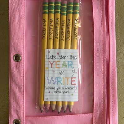 Personalized Pastel School Pencils, 1st Day of School Gift, Lets Start ...