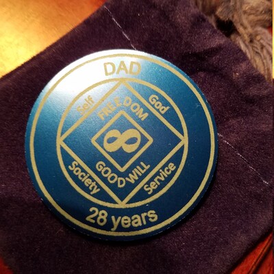 Personalized NA Anniversary Token, Anodized Aluminum Narcotics ...