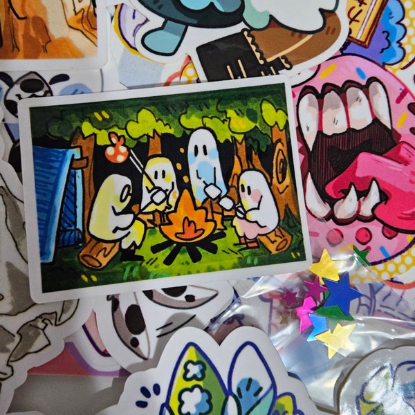 Tiny Ghost Art Waterproof Sticker Set! - Etsy
