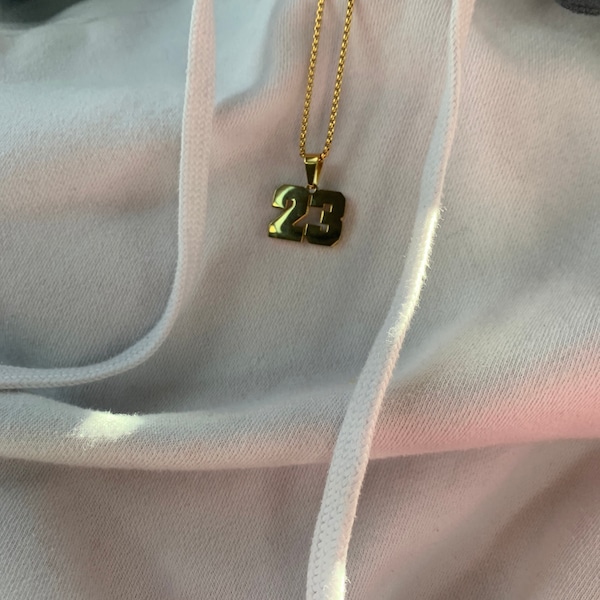 Number Pendant - Gold - Etsy